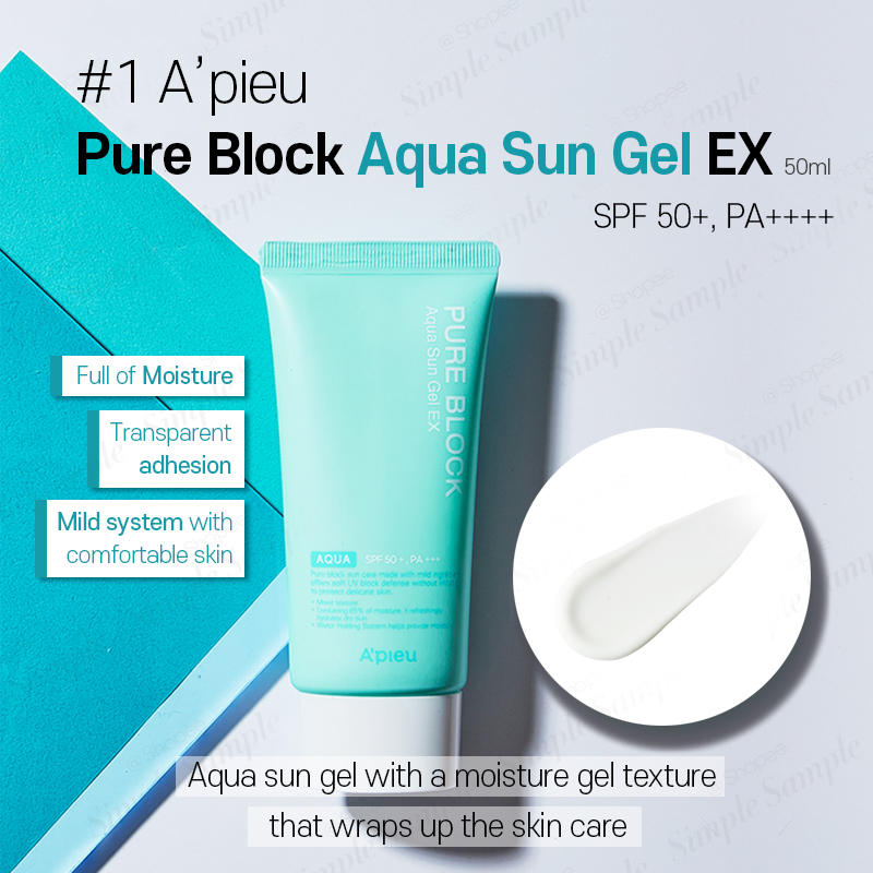 [Nova-era] apieu Pure Block 50ml Kem chống nước hàng ngày tự nhiên Tone Up Aqua Sun Cream SPF50 ...
