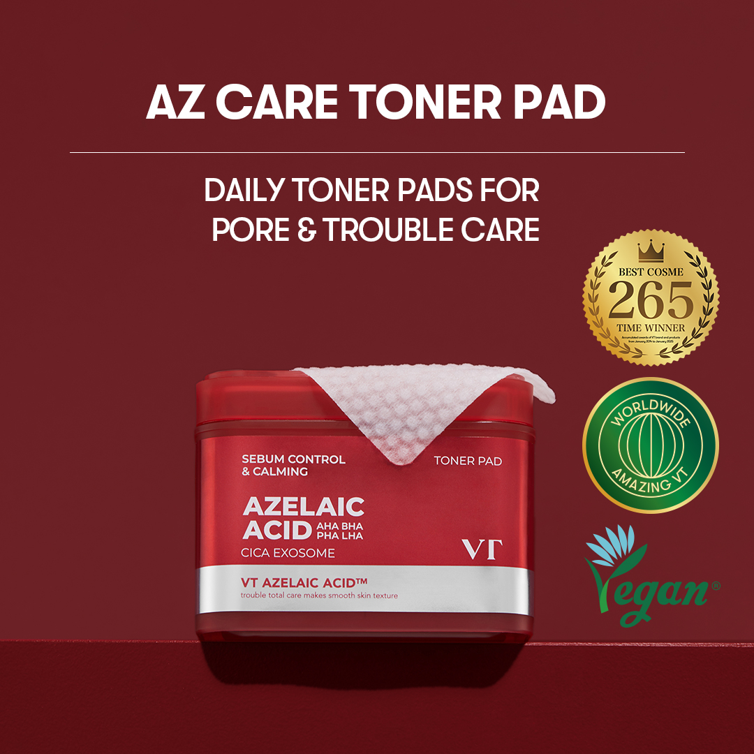 [Vt] AZ Care Toner Pad (60EA) Azelaic Acid AHA / BHA / PHA / LHA Pad ...