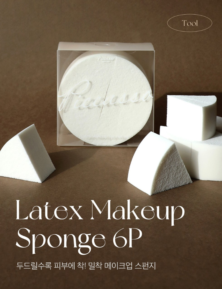 [Piccasso] (6P) Bông Mút Trang Điểm Hình Vuông Bằng Latex Sponge Picasso Olive Young Korea ...