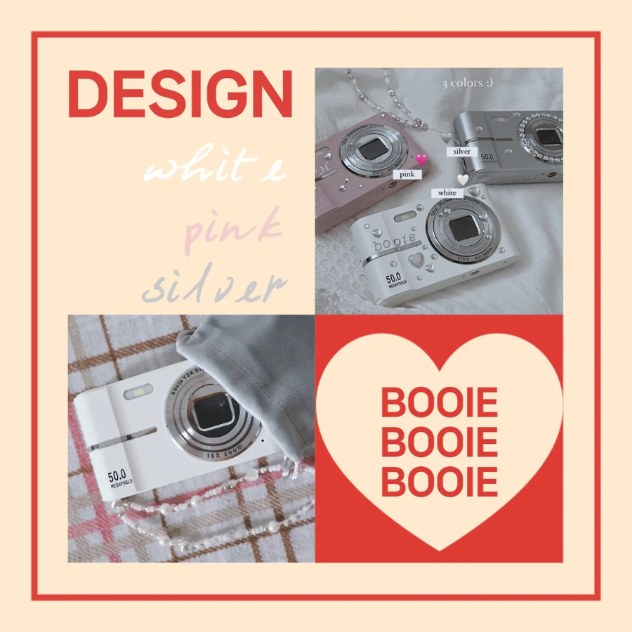 Máy ảnh Booie Y2K Retro Camera + Biz Strap Camcorder Mod Dica (+SD Card) | Shopee Việt Nam