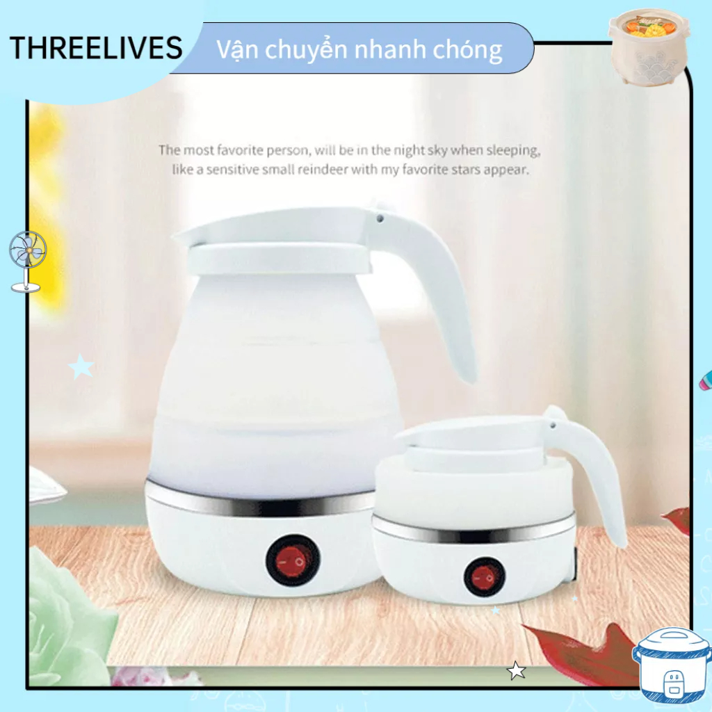 Ấm siêu tốc silicon mini có thể gấp được đa năng cho du lịch/dã ngoại ...