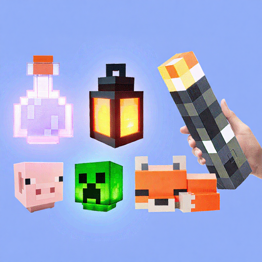 Đèn ngủ Minecraft pixel art đa màu, sạc USB tiện lợi | Shopee Việt Nam