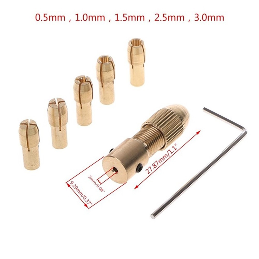 [ANME] 7 Chiếc 2mm Trục Động Cơ Điện Mini Chuck Fixture Kẹp 0.5-3.0mm ...