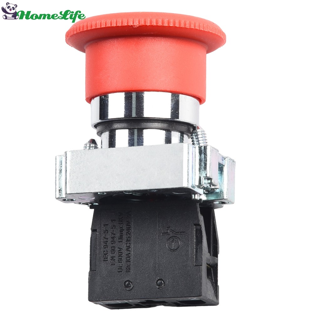[Nevertl] 22mm 10A Bảng điều khiển màu đỏ Mount Scram Stop Locking Mushroom Head Push Button ...