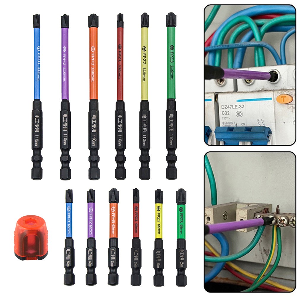 [FRE] Mũi tuốc nơ vít chữ thập có rãnh đặc biệt FPH FPZ có vòng từ tính dành cho thợ điện ...