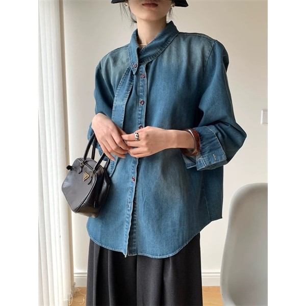 Áo sơmi jean cổ chéo 2601 - Comic | Shopee Việt Nam