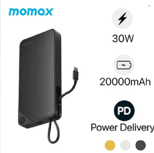 Pin Dự Phòng Momax 1-POWER X Built-in USB-C line power bank (20000mAh ...