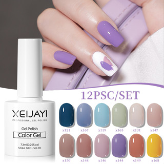 Xeijayi 12 Cái 7.3Ml Gel Nail Polish Starter Kit 12 Màu Đen Trắng Hồng ...