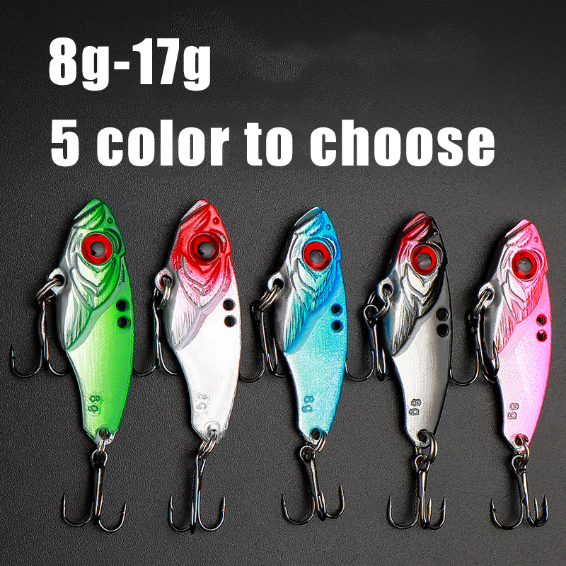 Kim Loại Nhiều Màu Sắc VIB Dụ 8g 10g 13g 17g 3D Mắt Muỗng Câu Cá Mồi Chìm Jig Mồi Cứng Với Móc ...
