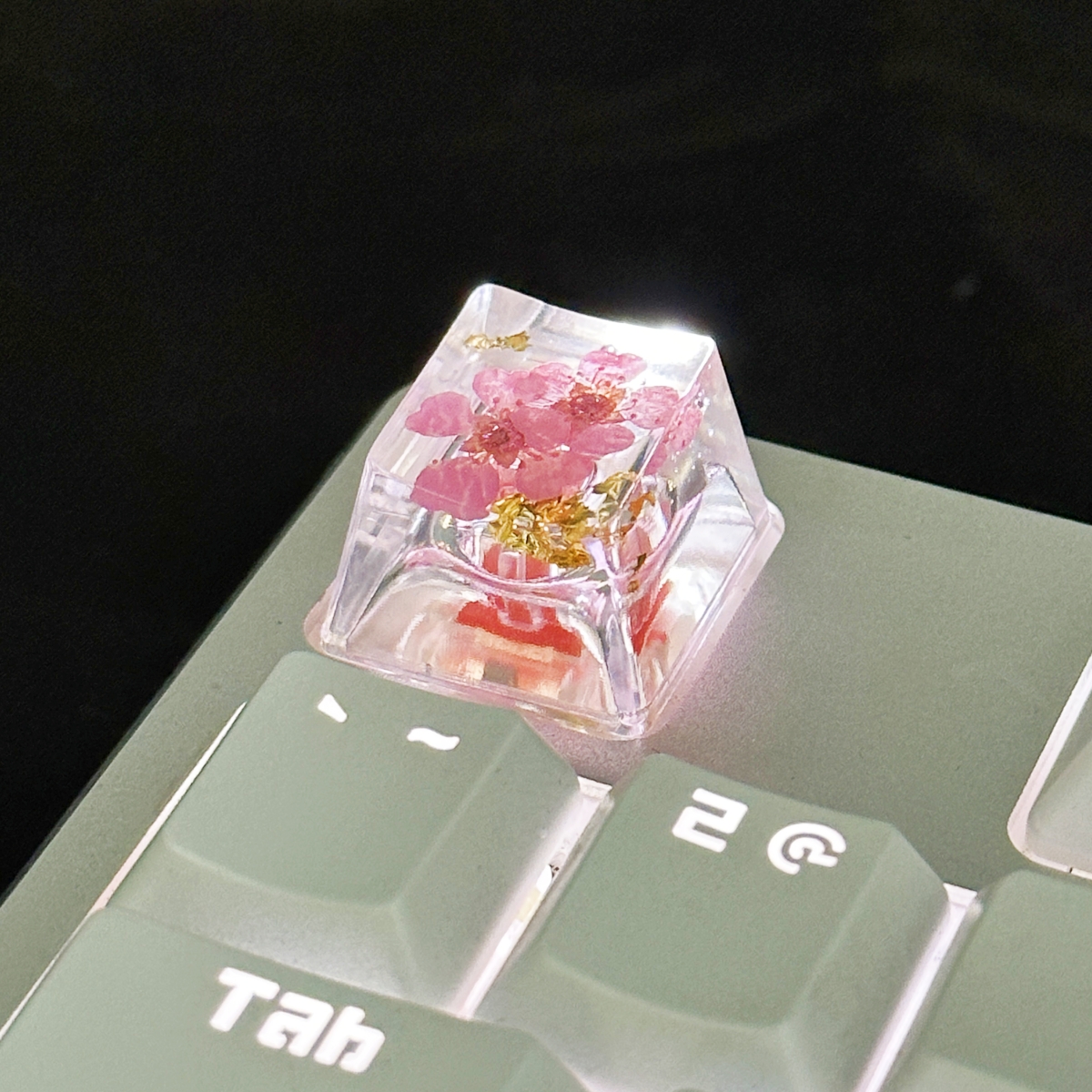 1 Cái Bàn Phím Hoa Trong Suốt Keycap Hoa Khô Thật Hoa Mai Cơ Khí ...