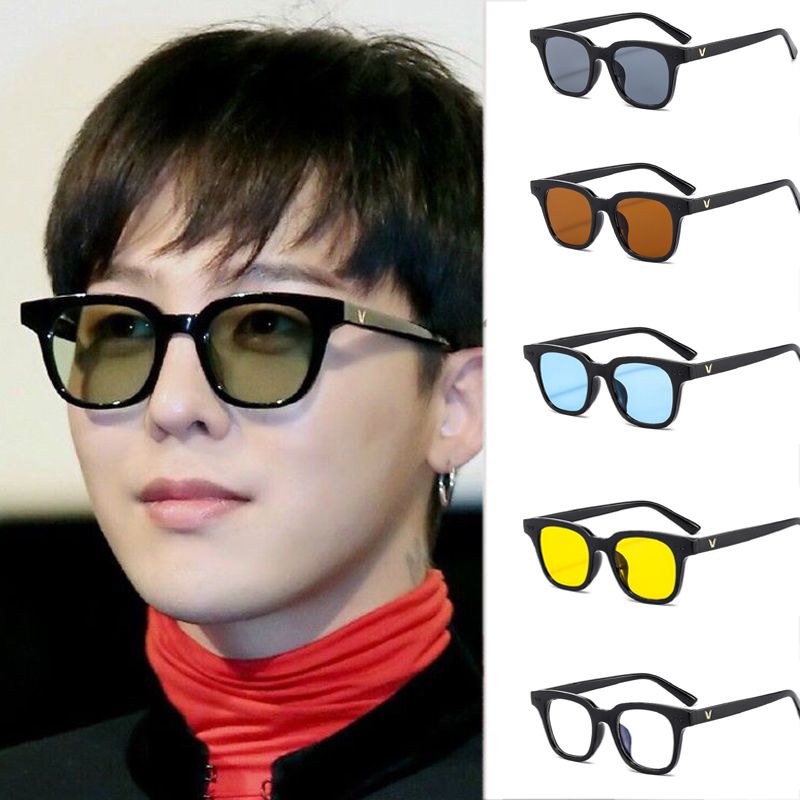 Màu Retro Trong Suốt Kính Vuông Khung Kính Mát Với V Nam Nữ Kính Mát ...