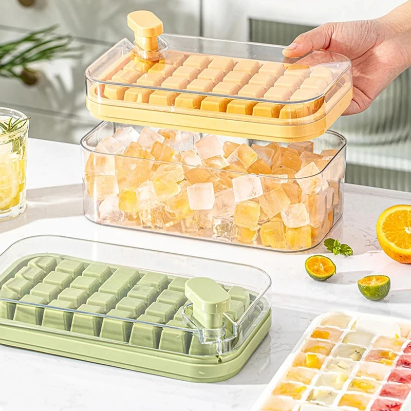 Nhanh Demould Ice Cube Khuôn Một Nút Bấm Tập Hợp Máy Làm Đá Sáng Tạo ...