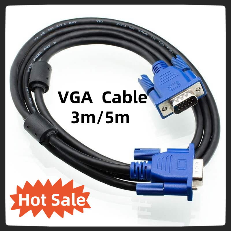 Cáp giám sát VGA sang VGA 3M 5M cho máy tính PC Chiều dài đầy đủ Đen Nam đến Nam | Shopee Việt Nam