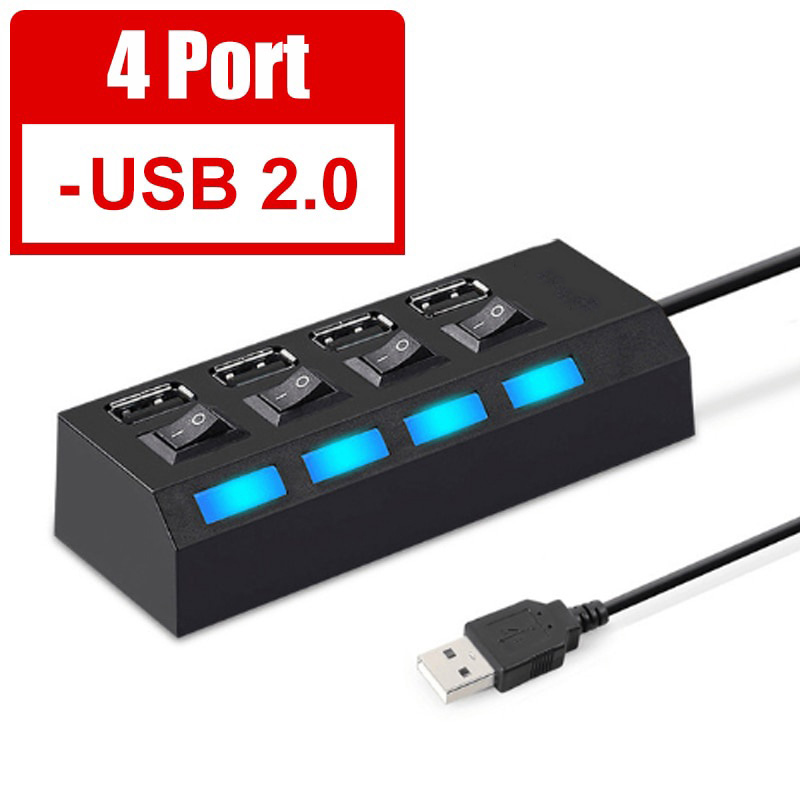 Usb 2.0 4 cổng HUBs Bộ chia HUB đa tốc độ cao Thiết bị sạc máy tính ...