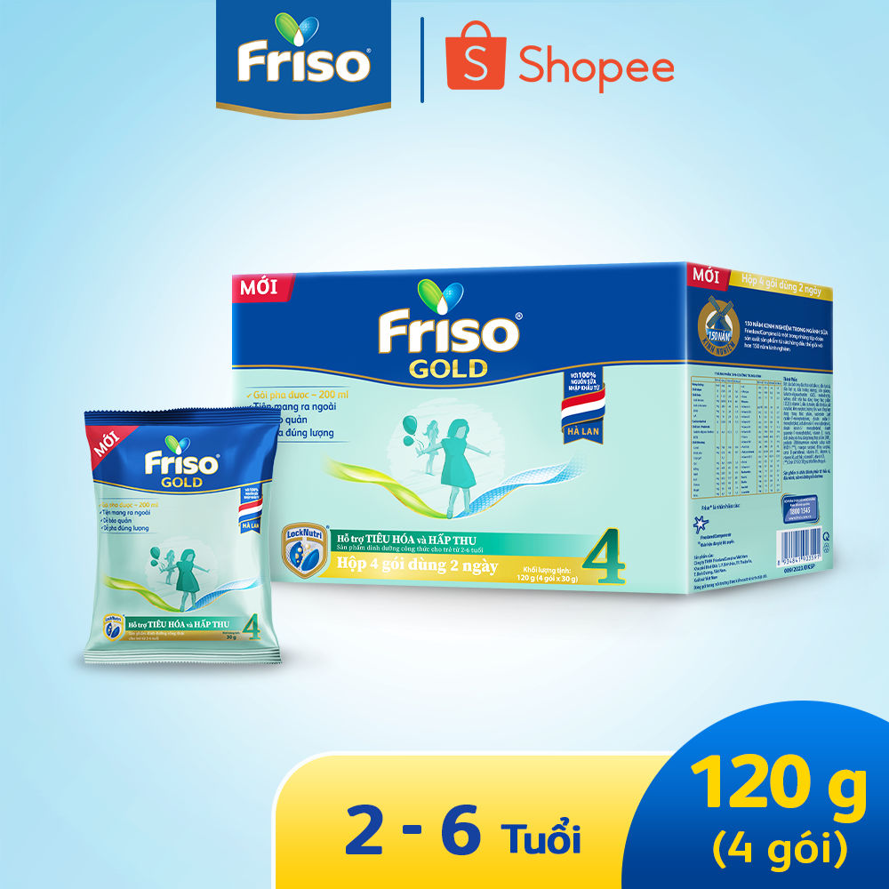 Hộp Sữa Bột Friso Gold 4 120G (4 gói x 30g) | Shopee Việt Nam