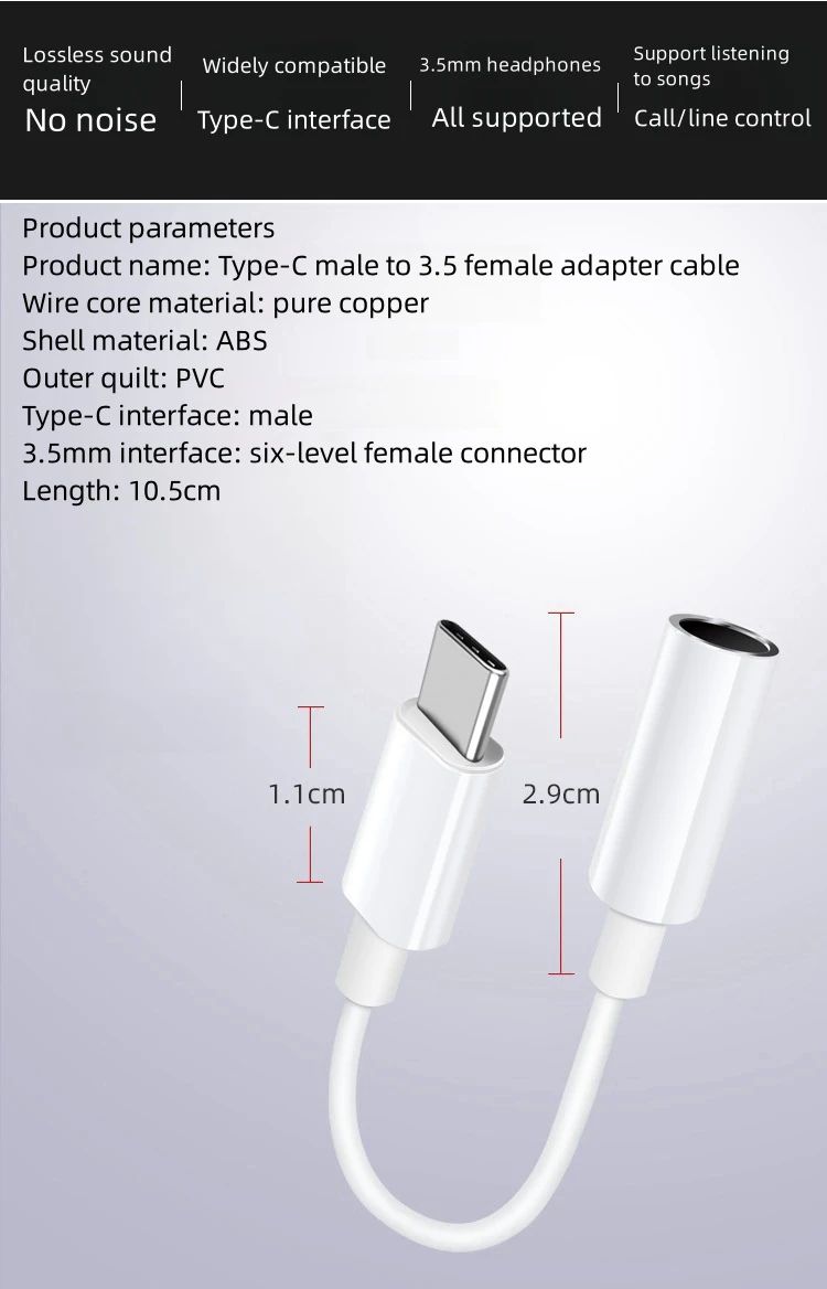 Bộ chuyển đổi giắc cắm tai nghe Type-C sang 3,5 mm Type-C sang 3,5 Chuyển đổi tai nghe điện ...