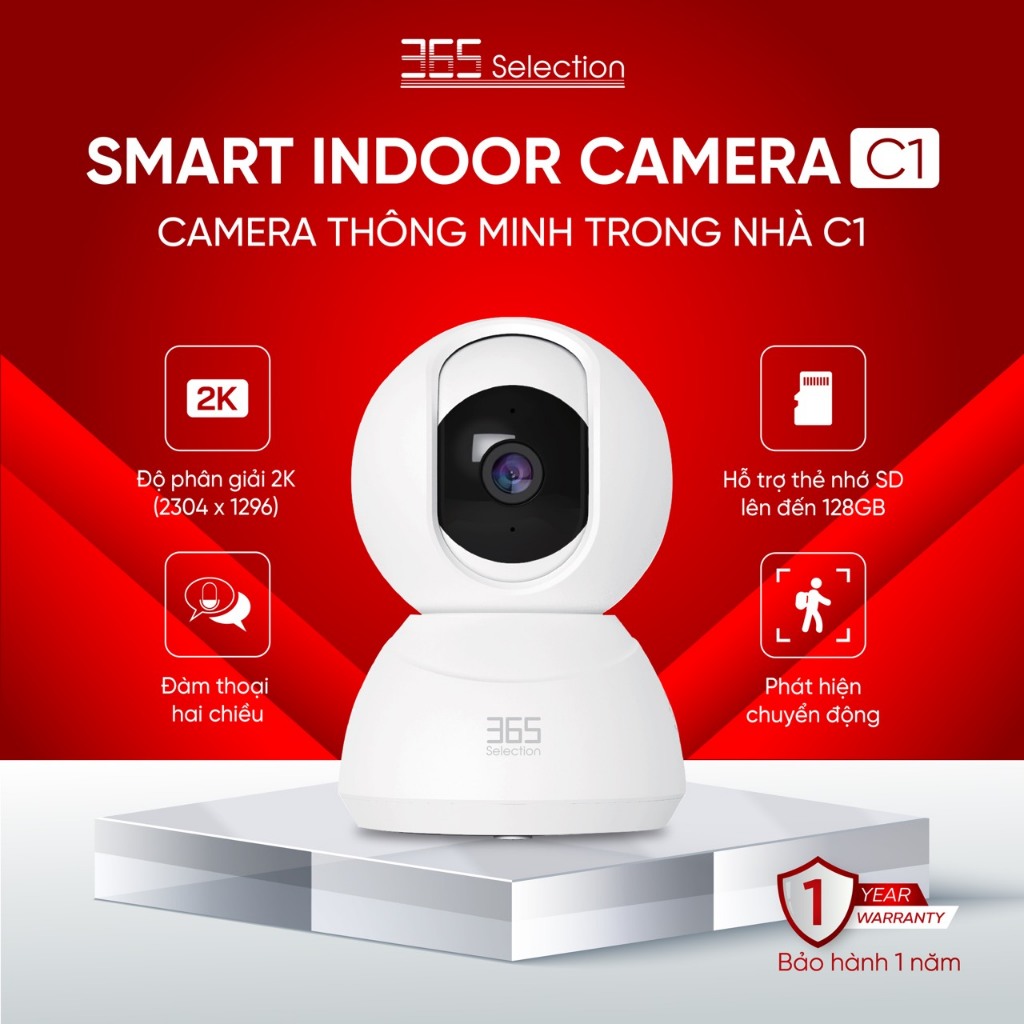 [Choice] Camera 365 Selection C1 Xoay 360° Full HD 2K Chế độ ban đêm, Bảo hành 1 năm-Hàng chính ...