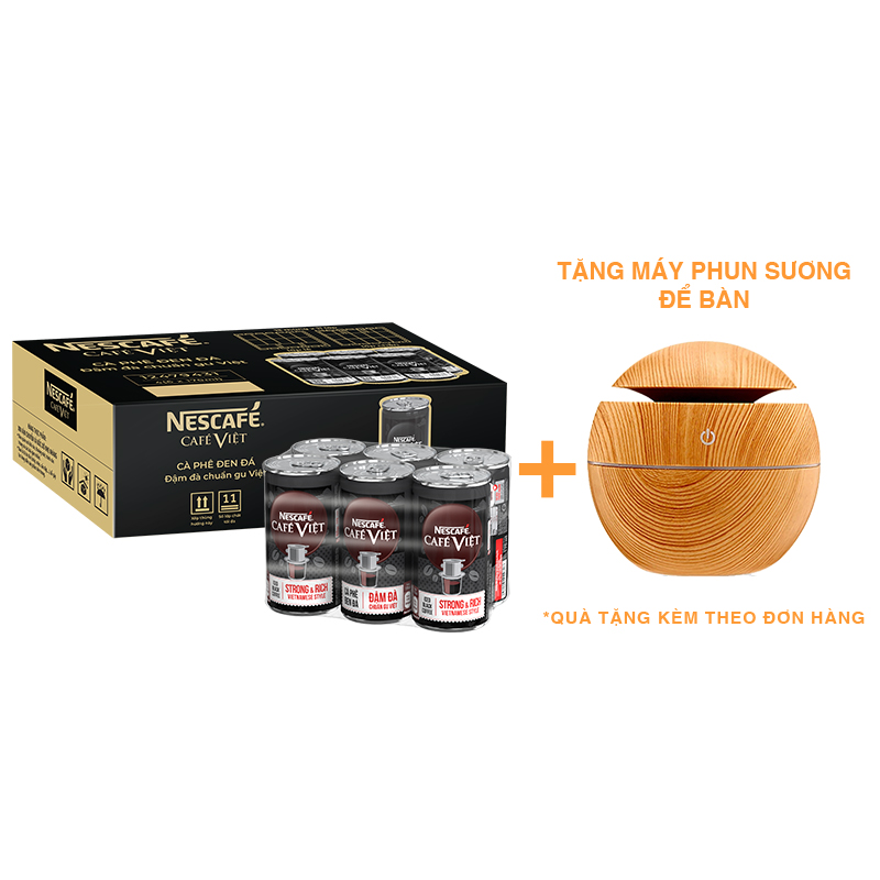 [Tặng Máy Phun Sương Để Bàn] Thùng 24 Lon Cà phê đen uống liền Nescafe ...