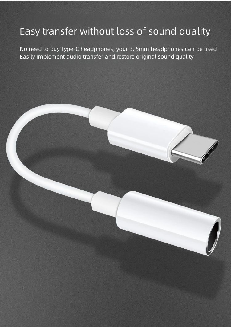 Bộ chuyển đổi giắc cắm tai nghe Type-C sang 3,5 mm Type-C sang 3,5 Chuyển đổi tai nghe điện ...