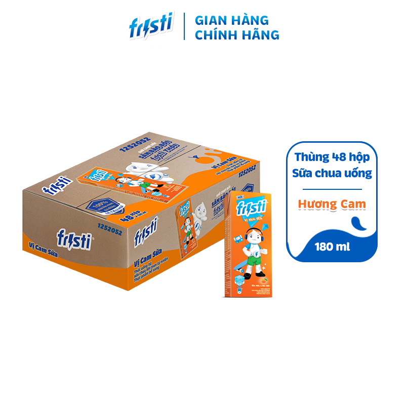 Thùng 48 Hộp Thức Uống Từ Sữa Chua Lên Men Tự Nhiên Fristi Vị Cam Sữa ...