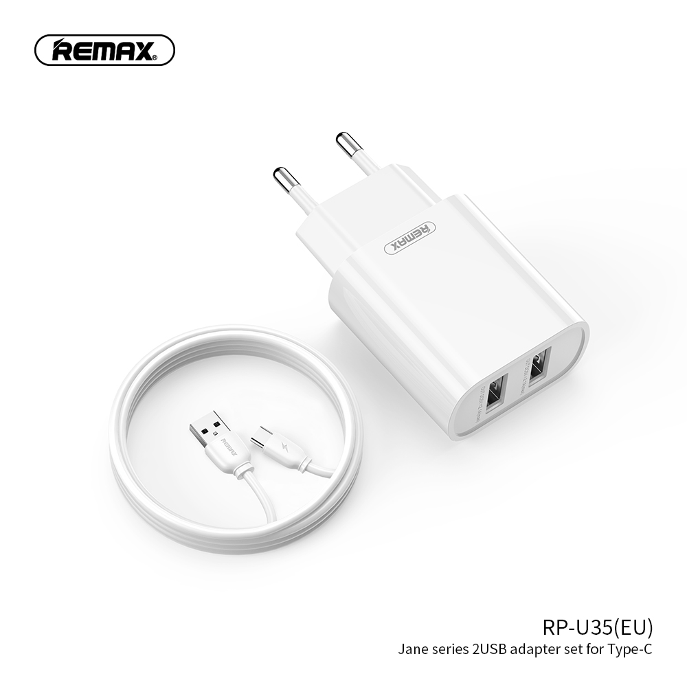 Remax Jane Series 2.1A Bộ chuyển đổi 2Usb Rp-U35 EU và Micro/ /Type-C của chúng tôi | Shopee ...