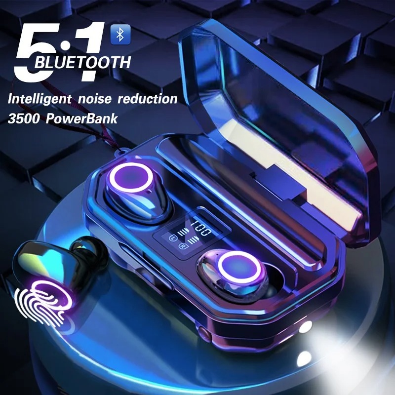 Tai nghe M12 chính hãng Đèn pin Tai nghe không dây Giảm tiếng ồn 9D Tai nghe Bluetooth 5.2 mới ...