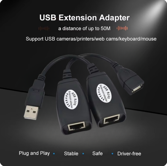 Hai bộ chuyển đổi mở rộng cáp LAN USB sang RJ45, Bộ mở rộng qua Cat5 ...