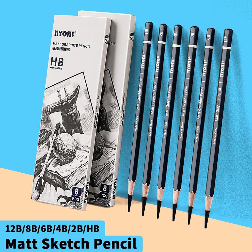 Matte Sketch Pencil HB 2B 4B 6B 8B 12B Nghệ Sĩ Sinh Viên Matt Graphite Bút Chì Bộ Phác Thảo ...