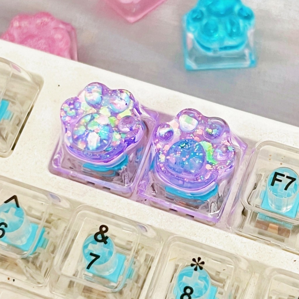 2 Miếng Nhựa Trong Suốt Mèo Dễ Thương Móng Vuốt Nắp Độc Đáo Bàn Phím Cơ ...