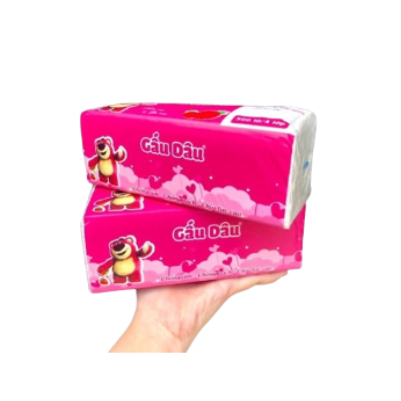 [Choice] COMBO 3 Khăn Giấy Lụa Rút Hồng Long HA33 Gấu dâu 500 tờ | Shopee Việt Nam