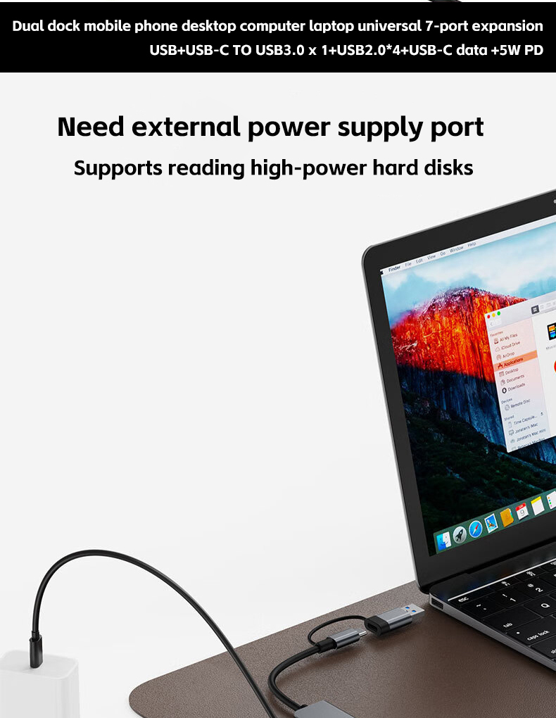 Liulz 2 trong 1 7 / 8 Cổng USB Hub Loại C Đa Cổng Adapter Bộ Chia USB3.0 2.0 Cho MacBook Air ...