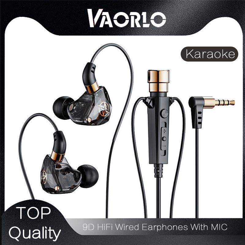 Tai nghe Karaoke có dây VAORLO KT-02 3M có micrô HD HiFi Bass Tai nghe nhét tai thoải mái ...