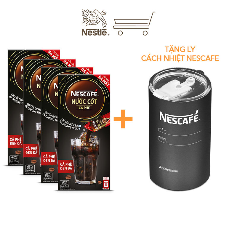 [TẶNG Ly cách nhiệt NESCAFE] Combo 4 hộp nước cốt cà phê NESCAFÉ - CÀ ...