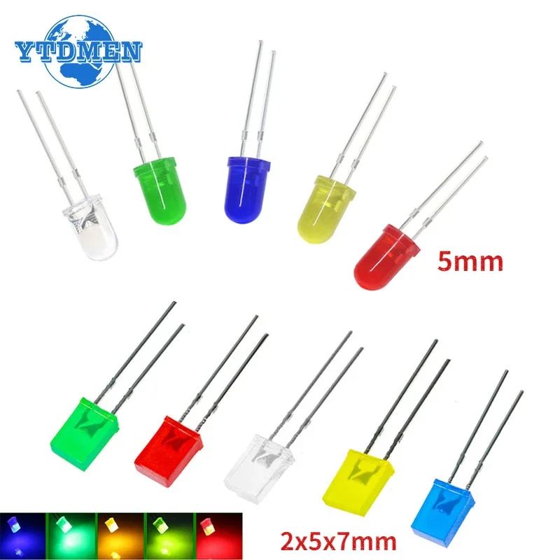 Bộ 100 Diode LED 3mm 5mm Diode Phát Sáng LED Siêu Sáng Bộ Phân Loại ...