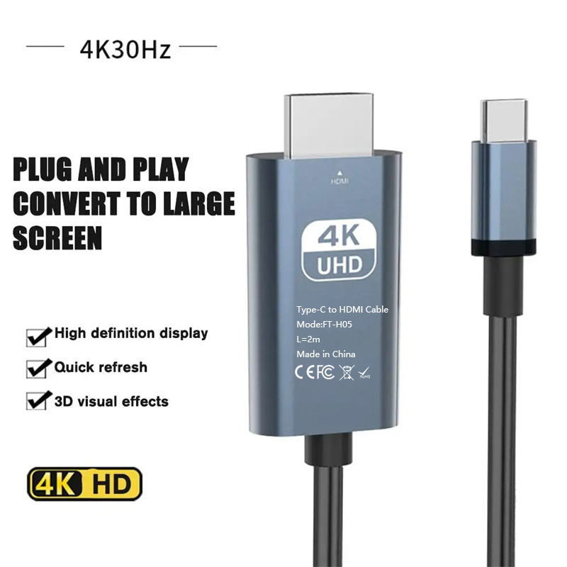 Cáp Chiếu HDMI 4K@30Hz Cáp USB Loại C Sang HDMI 2M Cho Macbook Pro Air ...
