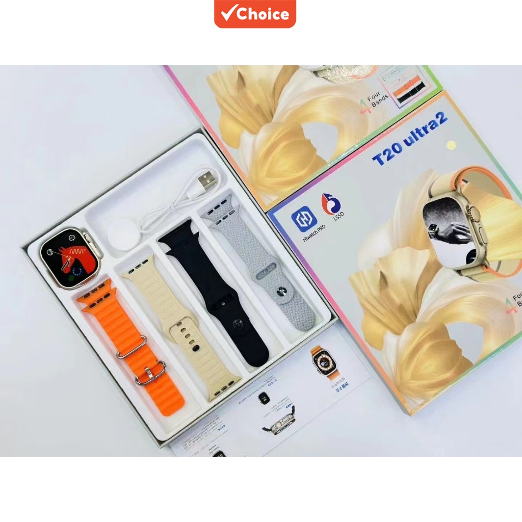 (4 Dây) 2024 Mới Series 9 Smartwatch T20 Ultra 2 Sạc Không Dây PK T800 ...