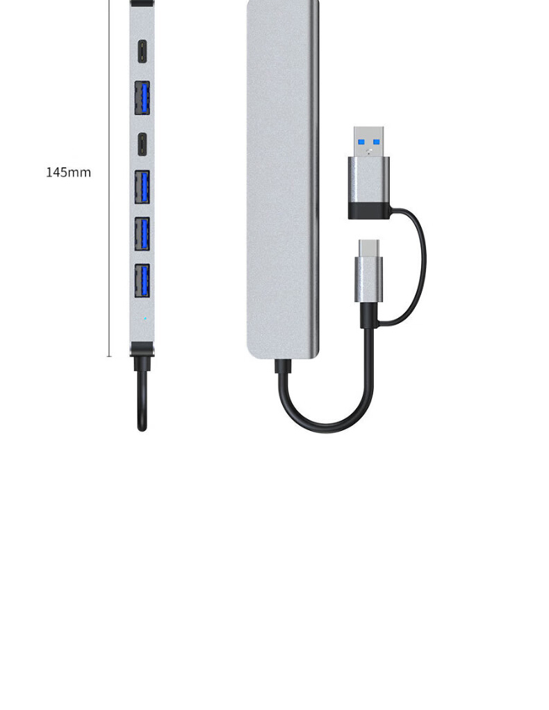 Liulz 2 trong 1 7 / 8 Cổng USB Hub Loại C Đa Cổng Adapter Bộ Chia USB3.0 2.0 Cho MacBook Air ...