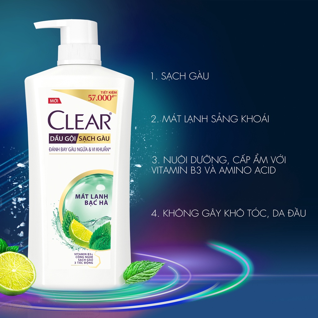Dầu gội đầu Clear sạch gàu ngứa và vi khuẩn suốt 48 Giờ 880g | Shopee Việt Nam