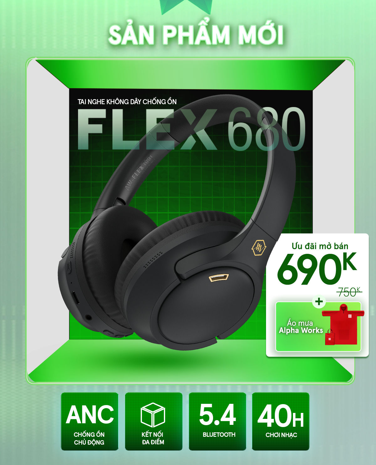 Tai Nghe Chụp Tai Alpha Works FLEX 680 - Hàng Chính Hãng | Shopee Việt Nam