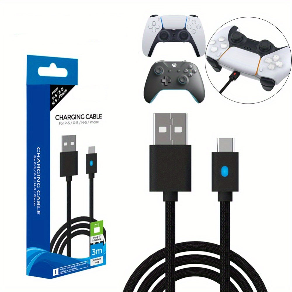 Cáp Sạc 3m Cho PS5 / PS5 Slim / Xbox Series S X / Switch / NS Pro Bộ Điều Khiển USB C Loại C Dây ...