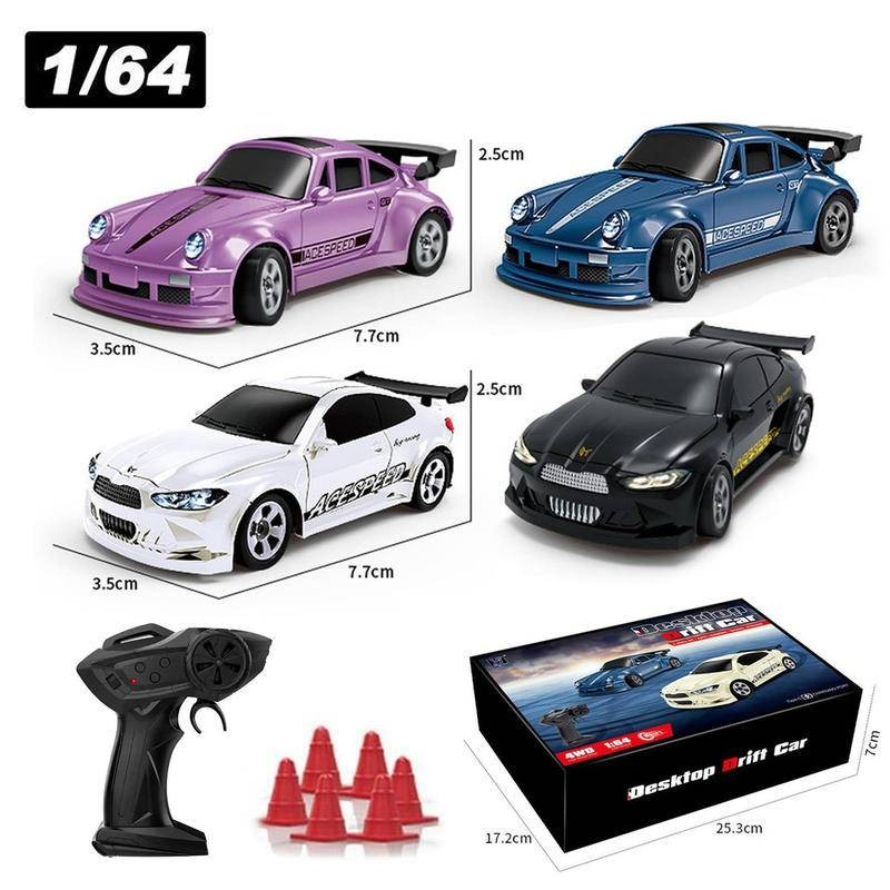 Xe RC Drift 2.4G 1 / 64 Xe RC Mini 4WD Tốc Độ Cao Đua Máy Tính Để Bàn ...