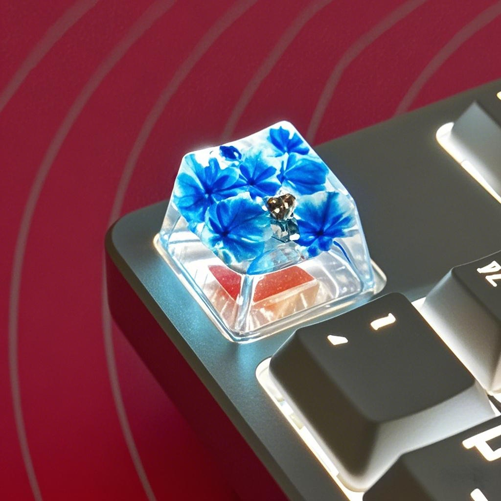 1 Cái Bàn Phím Hoa Trong Suốt Keycap Hoa Khô Thật Hoa Mai Cơ Khí ...