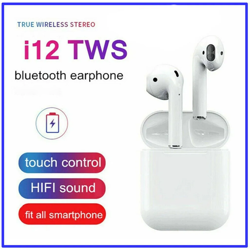 Tai nghe TWS i12 Tai nghe không dây Bluetooth HiFi âm thanh 9D Stereo Pin lớn | Shopee Việt Nam