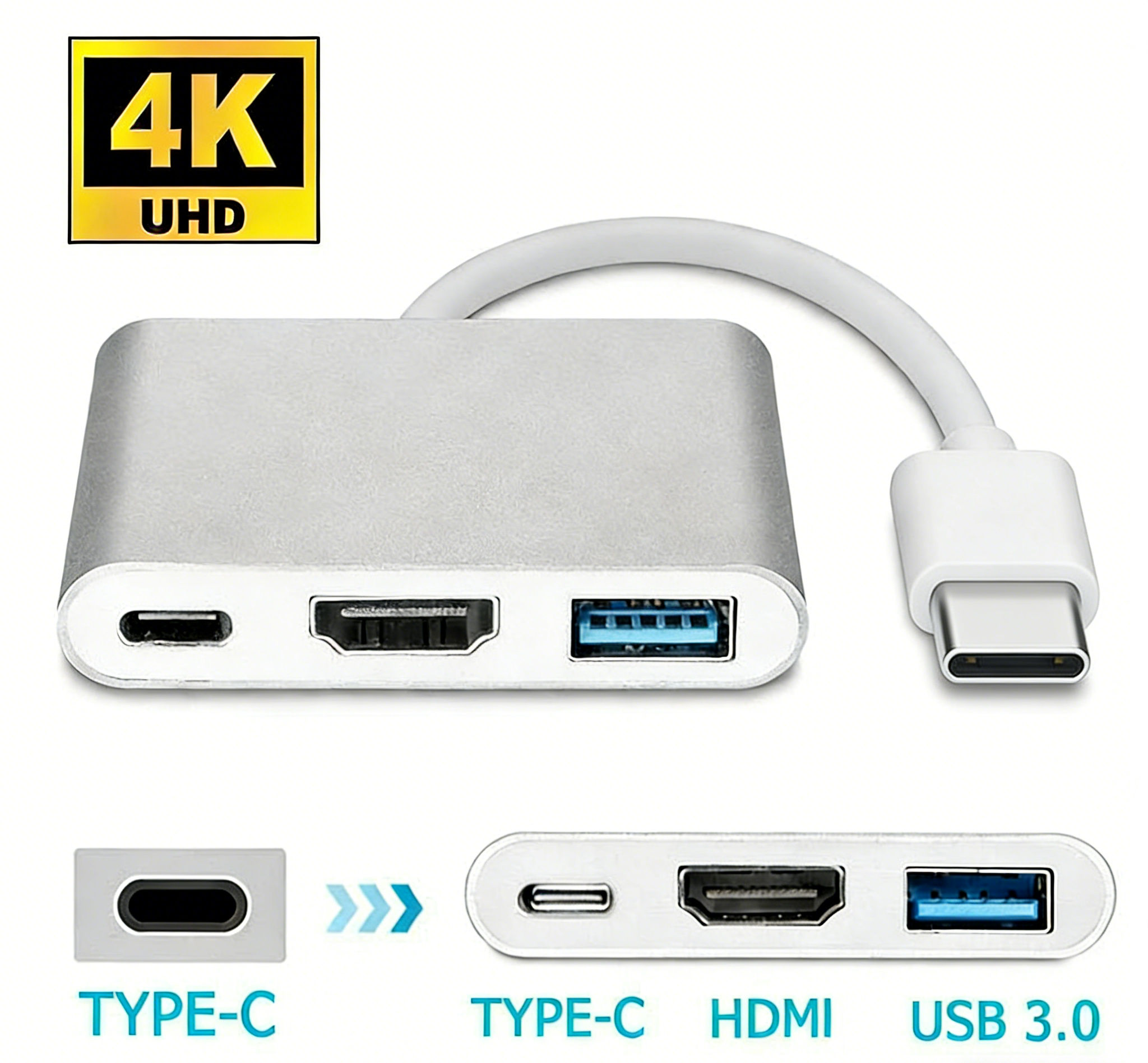 Bộ chuyển đổi máy chiếu Type C USB C sang 4K HDMI HDTV tương thích với ...
