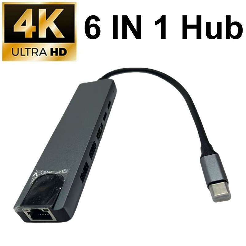 Docking 6in1 Station vga sang loại c trung tâm cổng usb RJ45 Ethernet ...