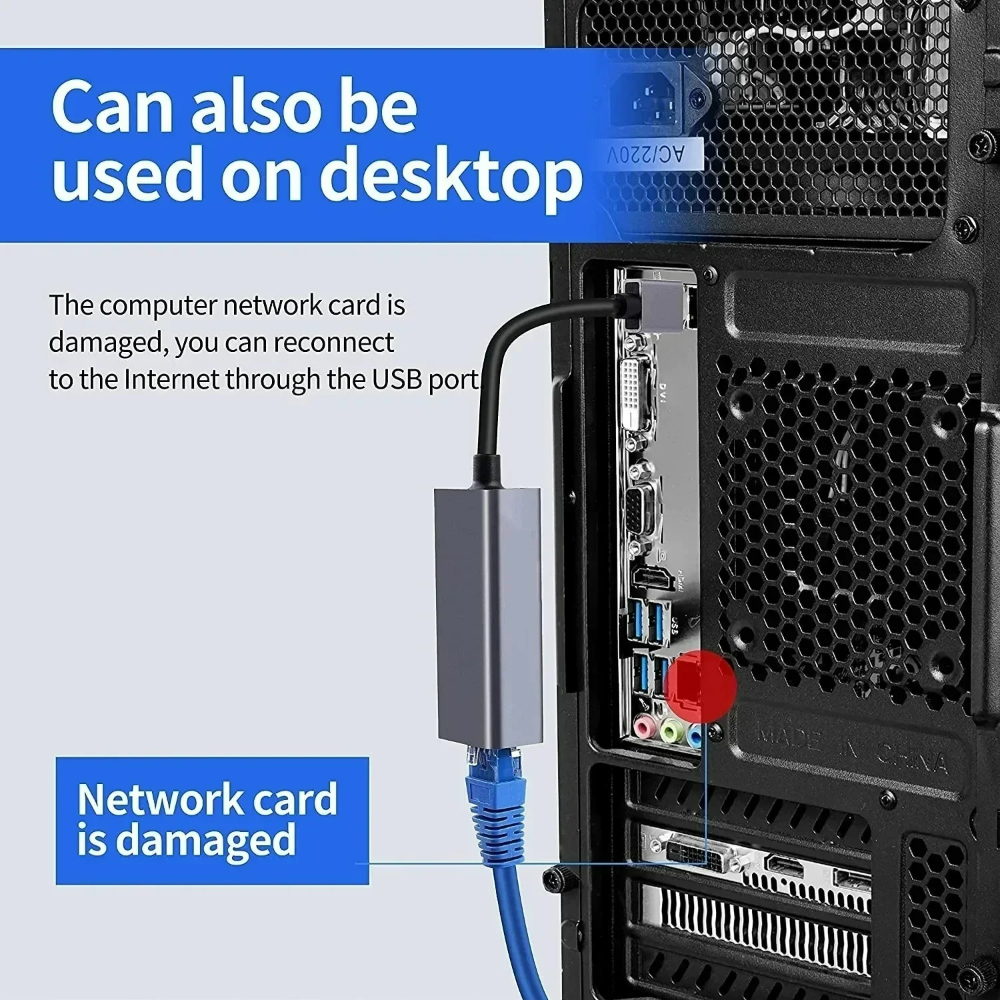 USB Ethernet Adapter 1000Mbps RJ45 Linh Kiện Mạng Thẻ Dành Cho MacBook ...