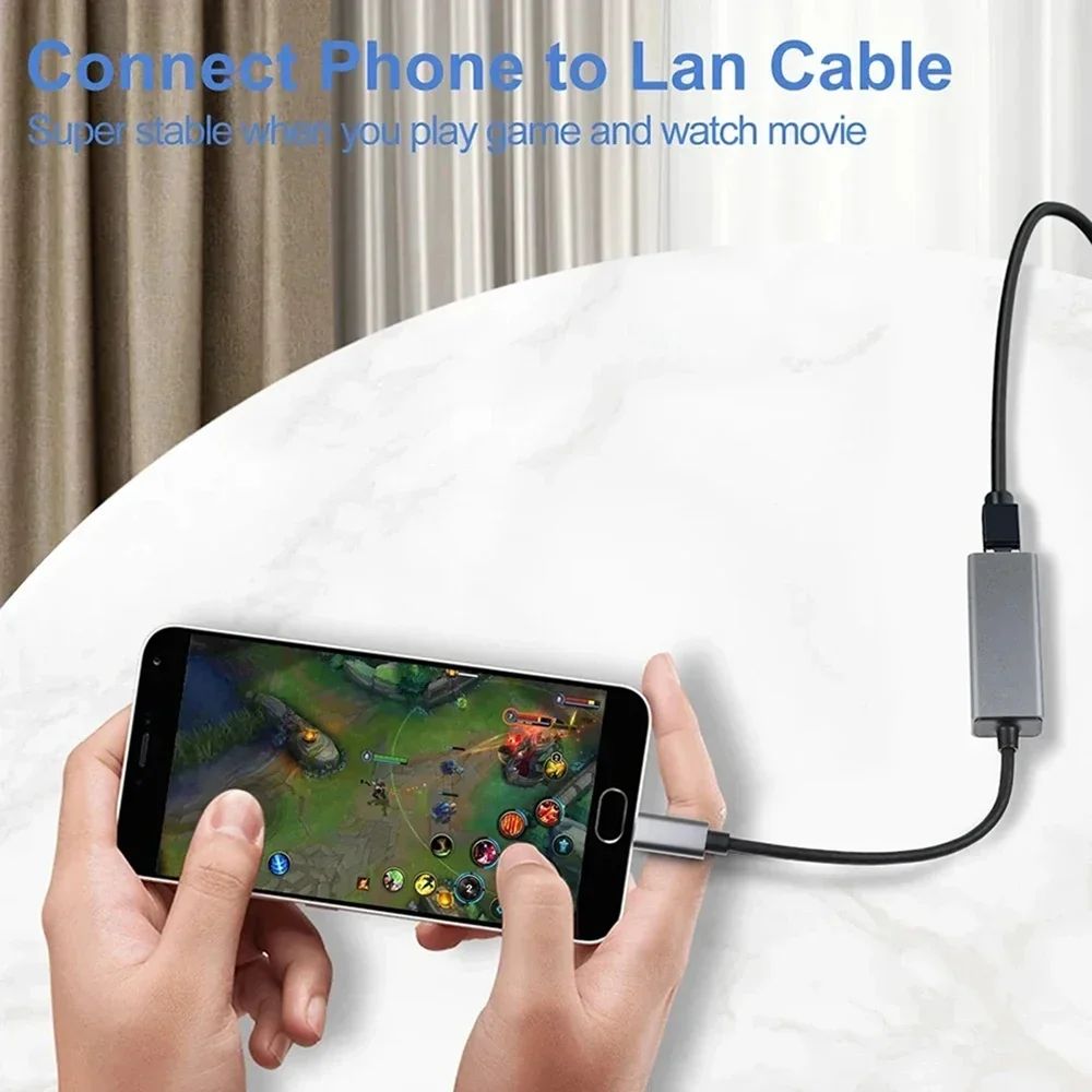 Bộ chuyển đổi Ethernet tốc độ cao 1000Mbps RJ45 USB Type-C USB Lan cho ...