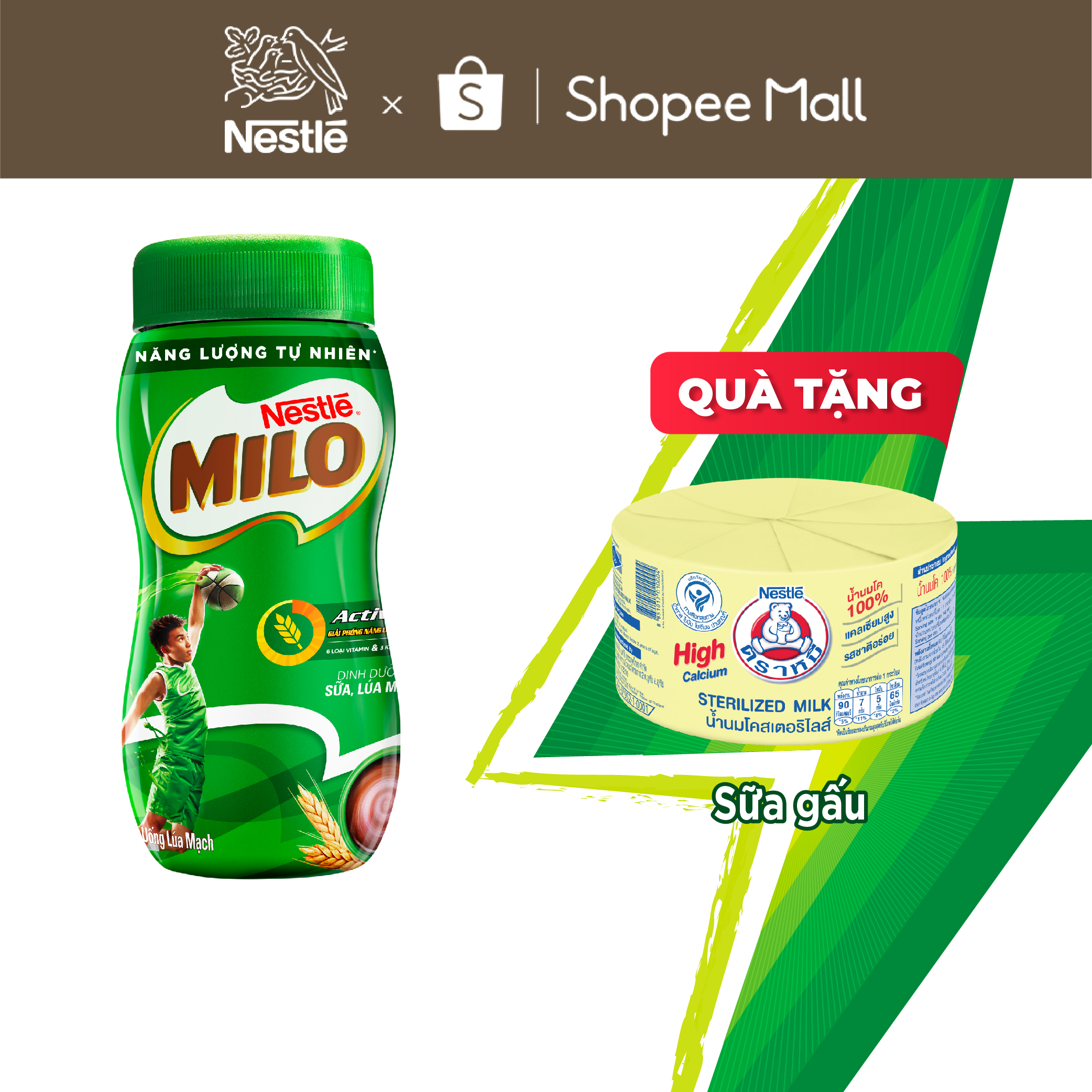 [Tặng 1 Lon sữa gấu Nestlé] Thức uống lúa mạch Nestlé® MILO® Nguyên ...