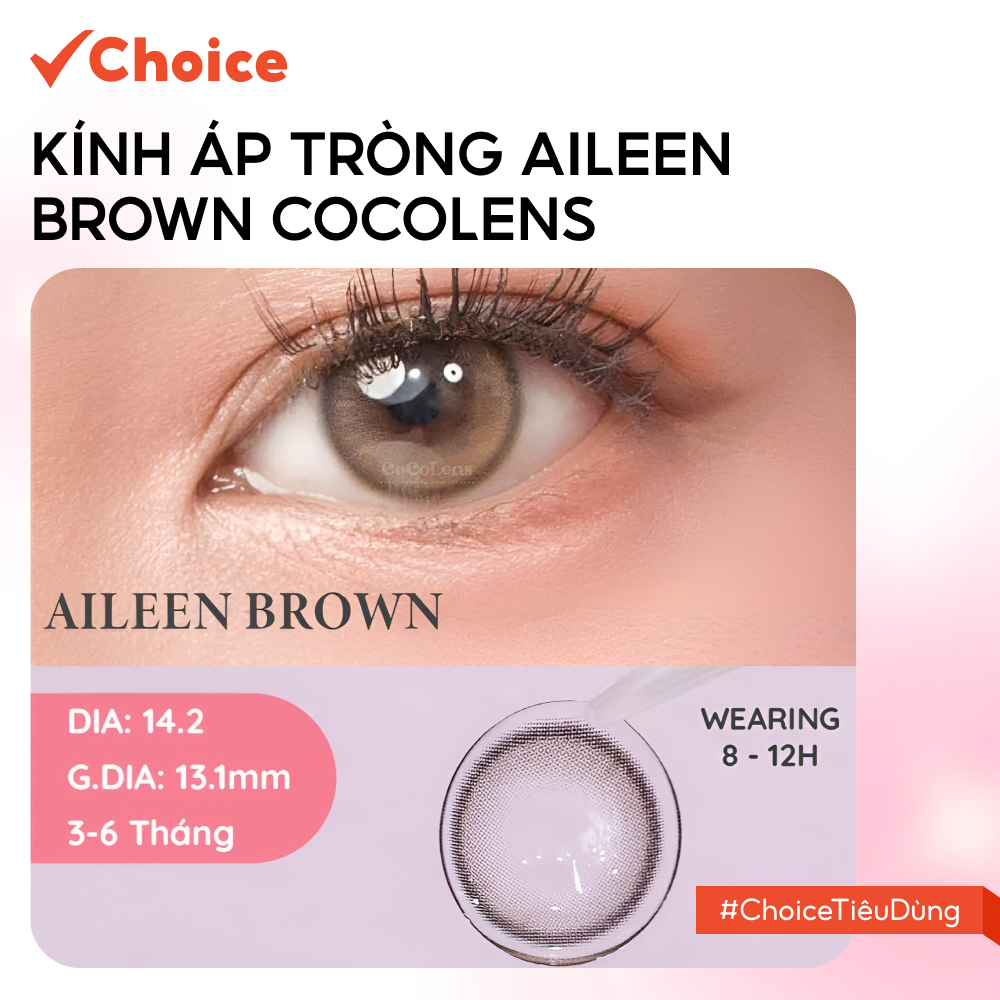 [Choice] Kính Áp Tròng Cocolens Lens FM1-2894-104 Khoá Ẩm Aileen Brown ...