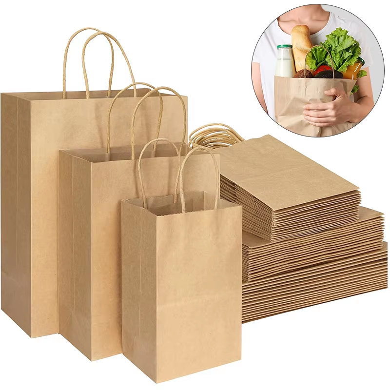 Túi giấy Kraft EcoPack 100 gói 15x20x7cm có tay cầm PP – Mua sắm đa ...